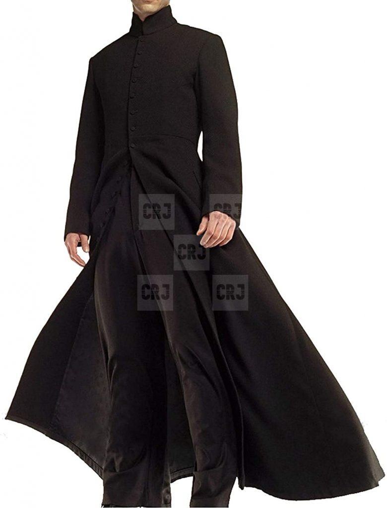 Neo Matrix Keanu Reeves Coat | Black Trench Winter Coat | CRJ